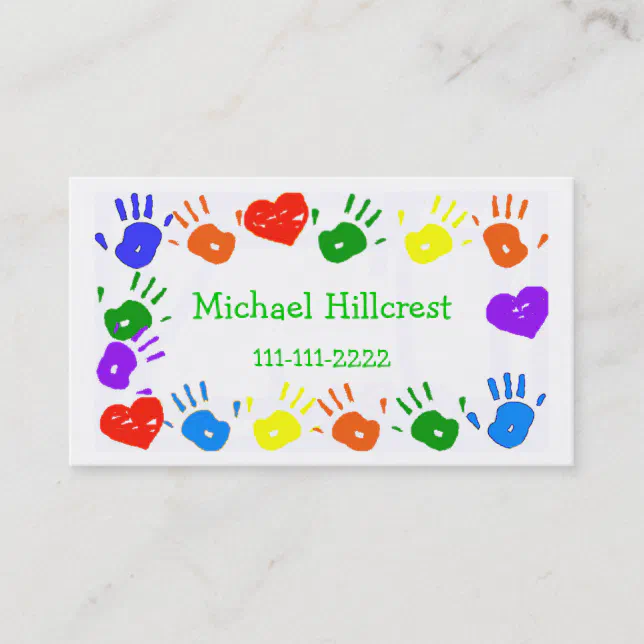 Children's Colorful Calling Card | Zazzle