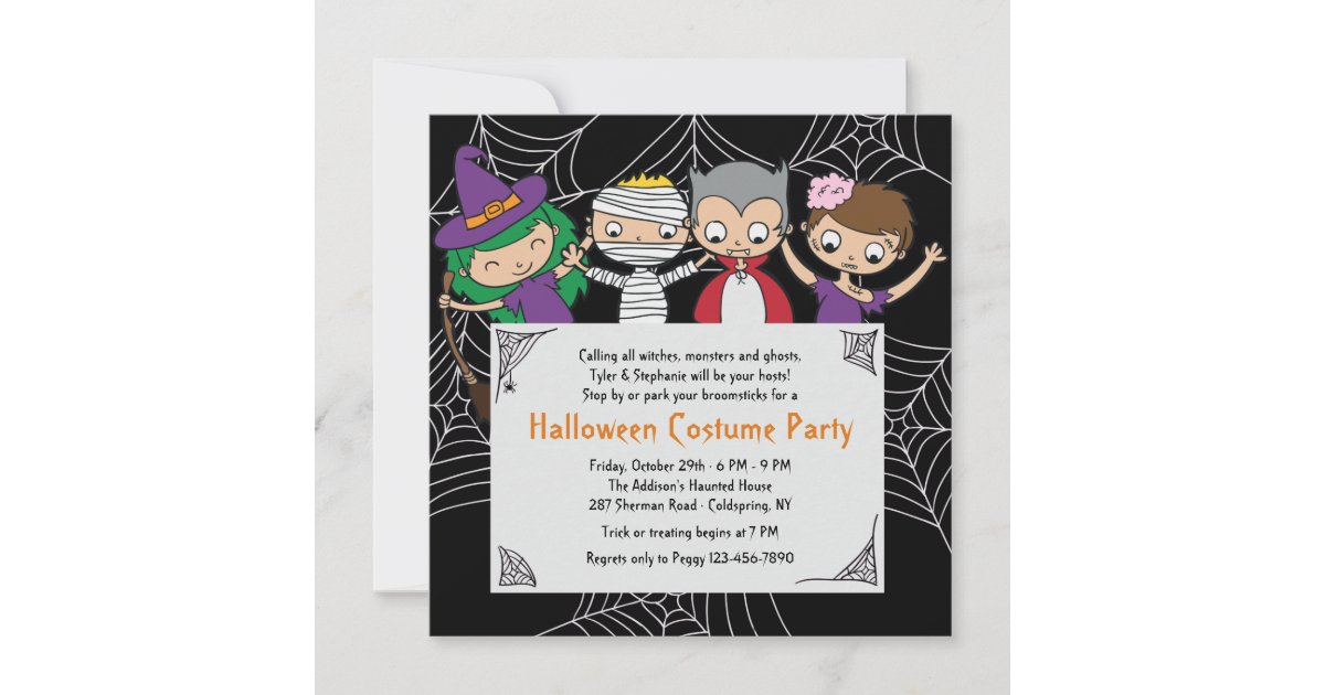 Children's Costume Halloween Party Invitation | Zazzle