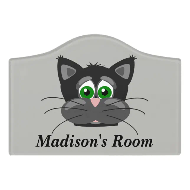 Children's Door Sign Cute Cat | Zazzle
