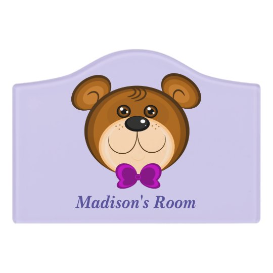 Children's Door Sign Cute Teddy Bear | Zazzle.com