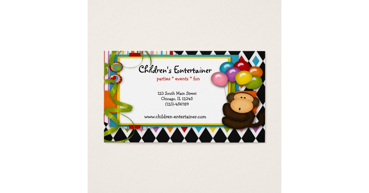 Children's Entertainer Business Card | Zazzle.com