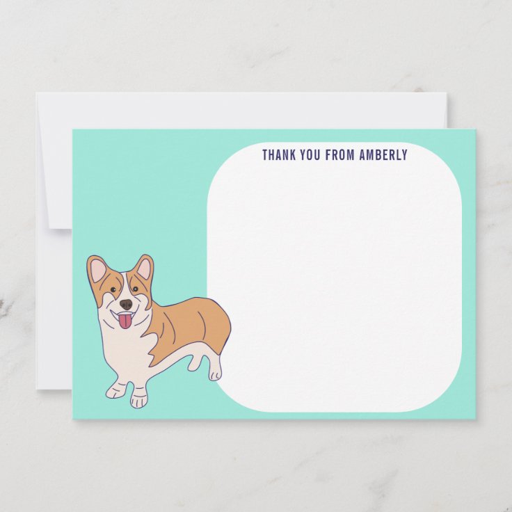 Children's Flat Panel Corgi Thank You | Zazzle