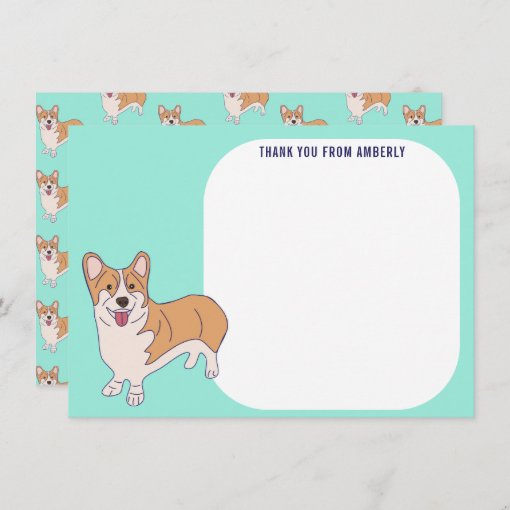 Children's Flat Panel Corgi Thank You | Zazzle