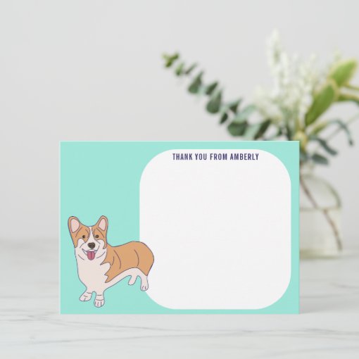 Children's Flat Panel Corgi Thank You | Zazzle