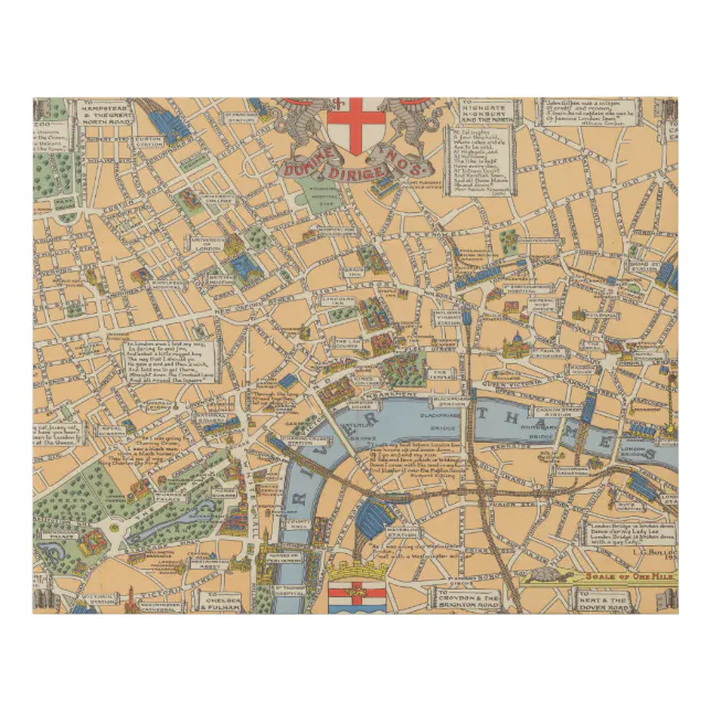 Children's Map of London, England Faux Canvas Print | Zazzle