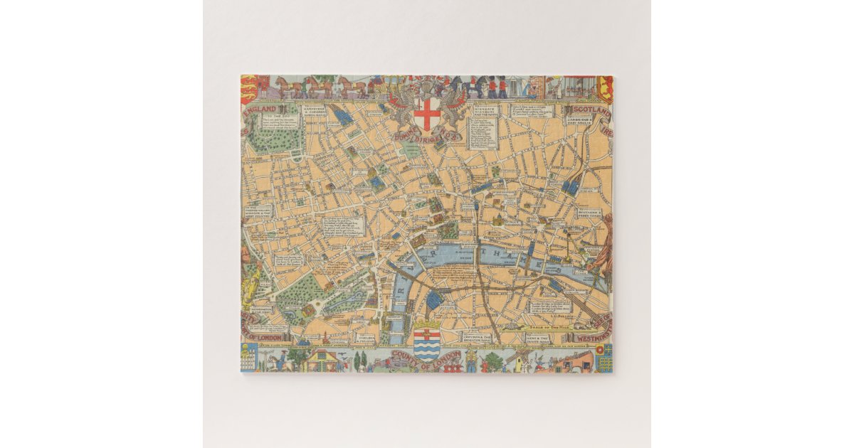 Children's Map of London, England Jigsaw Puzzle | Zazzle