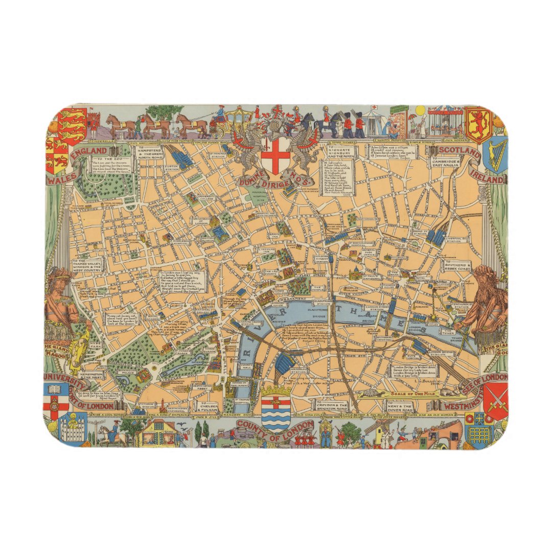 Children's Map of London, England Magnet | Zazzle