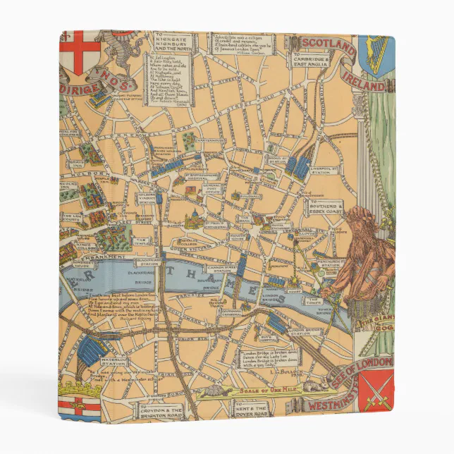 Children's Map of London, England Mini Binder | Zazzle