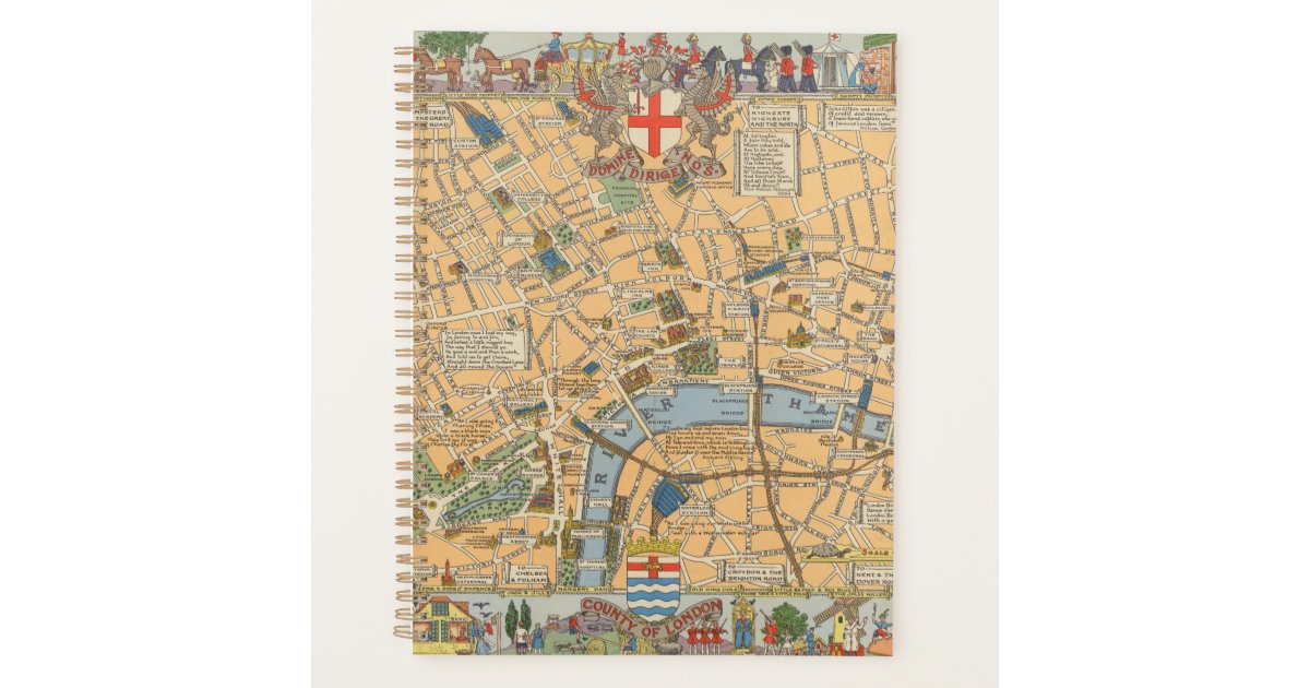 Children's Map of London, England Planner | Zazzle