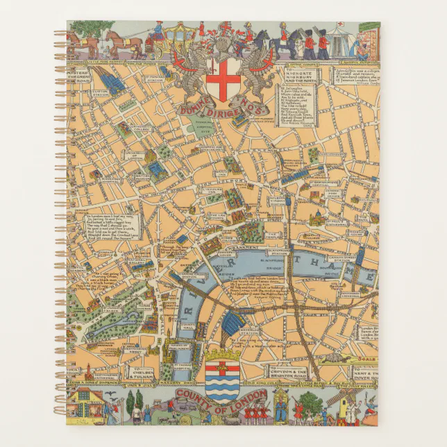 Children's Map of London, England Planner | Zazzle