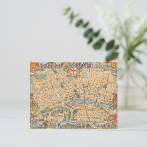 Children's Map of London, England Postcard | Zazzle