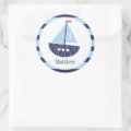 Childrens Nautical Sail Boat Birthday Sticker | Zazzle