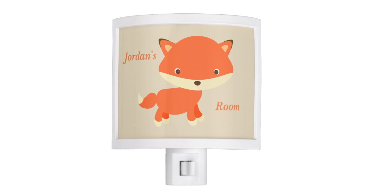 Children's Night Light Cute Baby Fox | Zazzle