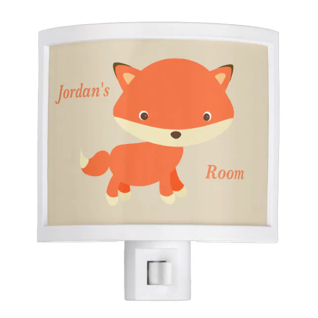 Children's Night Light Cute Baby Fox | Zazzle