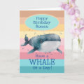 Childrens Whale Birthday Card | Zazzle
