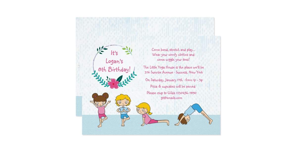 Children's Yoga Party Invitation | Zazzle.com