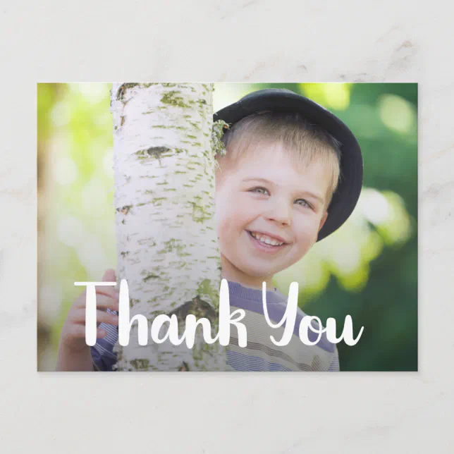 Child's Birthday Party Photo Thank You Postcard | Zazzle