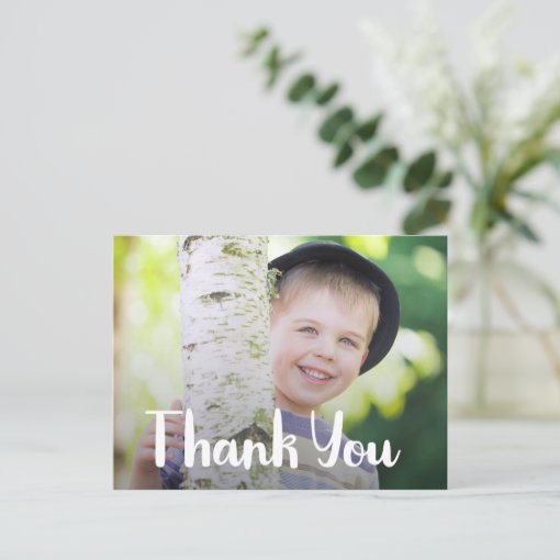 Child's Birthday Party Photo Thank You Postcard | Zazzle