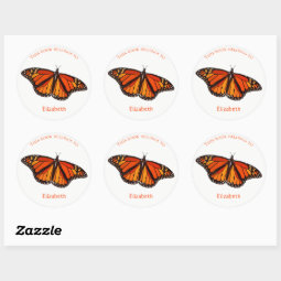 child's book label w Monarch Butterfly | Zazzle