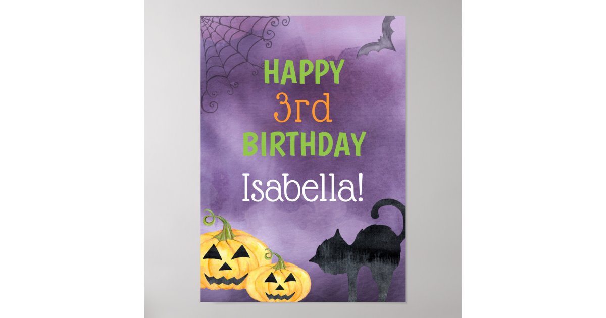 Child's Halloween Birthday Party Poster | Zazzle