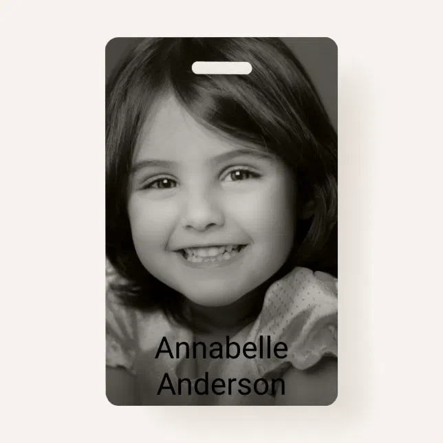 Child's Photo Name Tag Personalize Badge | Zazzle
