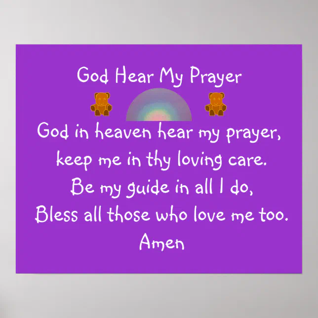 Child's Prayer - poster | Zazzle