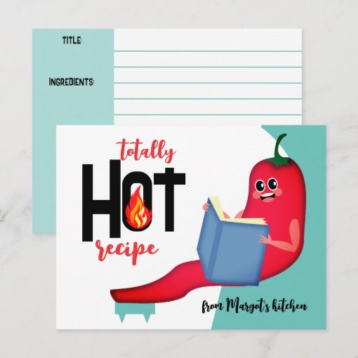 chile chile pepper reading smart food recipe cards | Zazzle