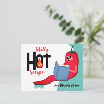 chile chile pepper reading smart food recipe cards | Zazzle