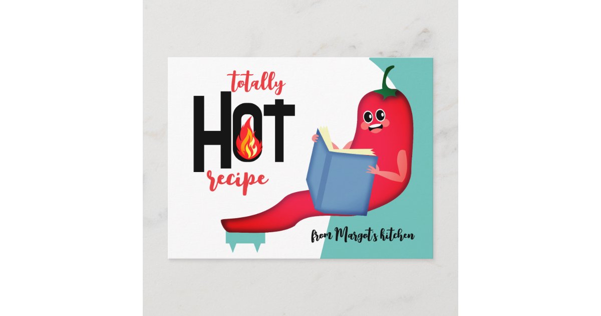 chile chile pepper reading smart food recipe cards | Zazzle