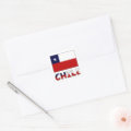 Chile Flag and Name in Color Square Sticker | Zazzle