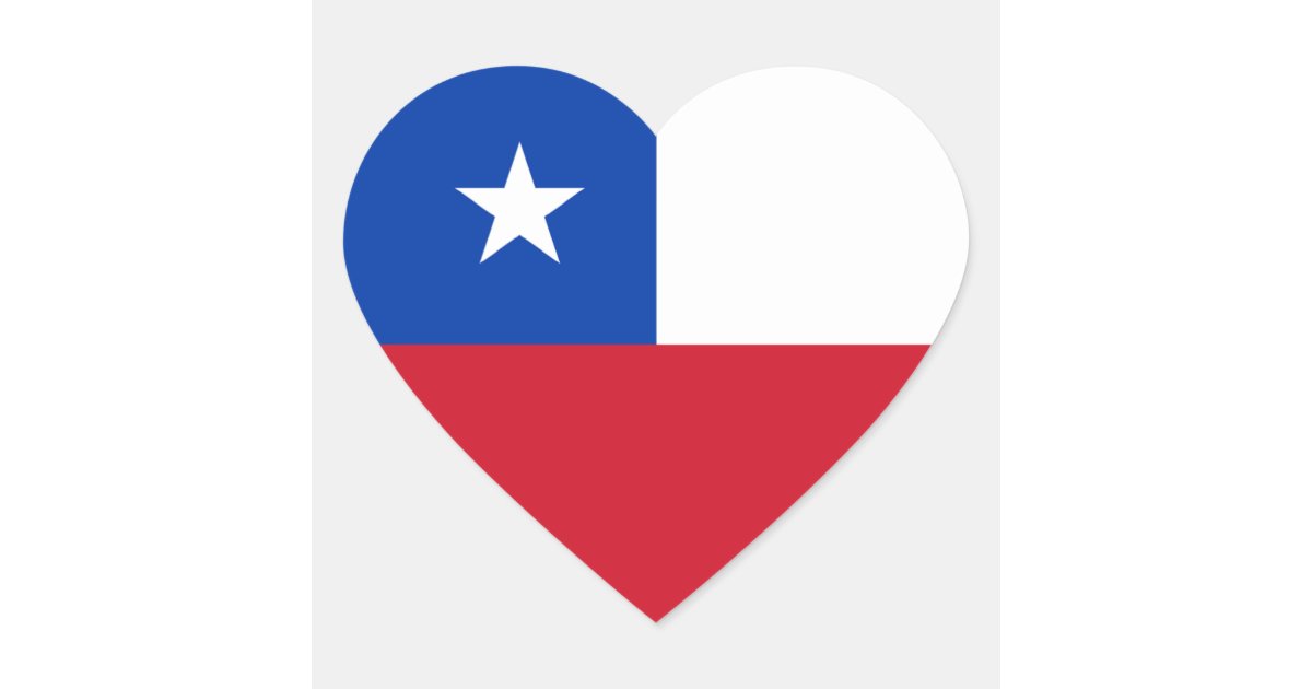 Chile Flag Heart Sticker | Zazzle