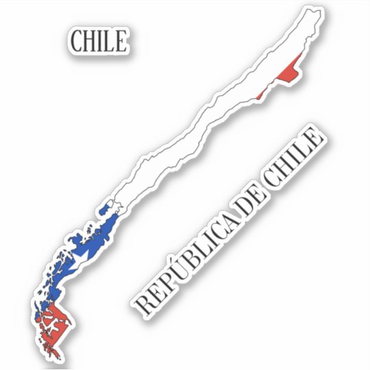 Chile Flag Map Sticker | Zazzle.com