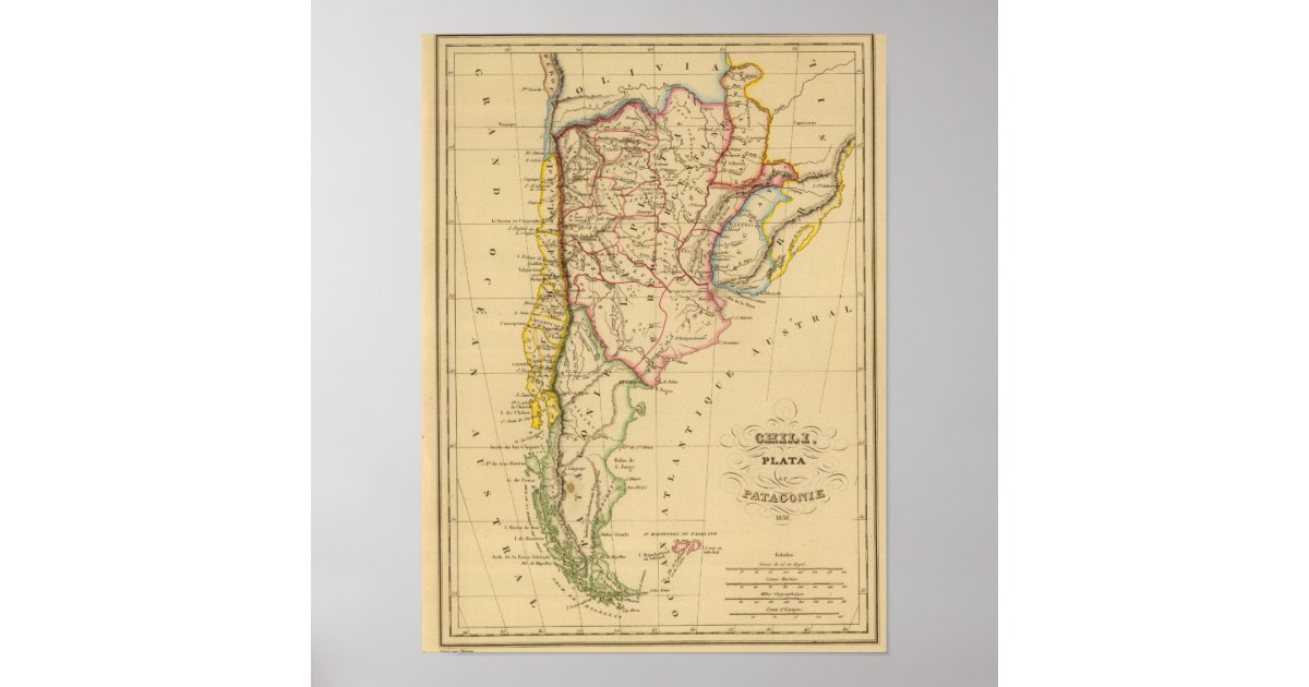 Chile, Plata, and Patagonia Poster | Zazzle