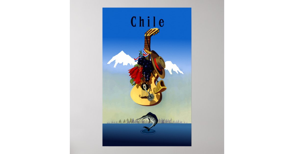 Chile travel poster | Zazzle