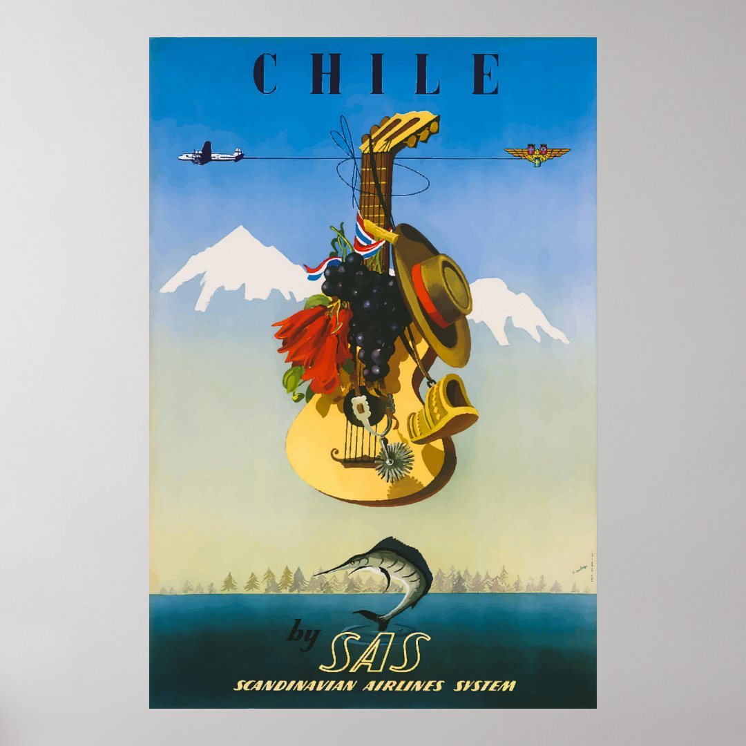 Chile Vintage Travel Poster | Zazzle