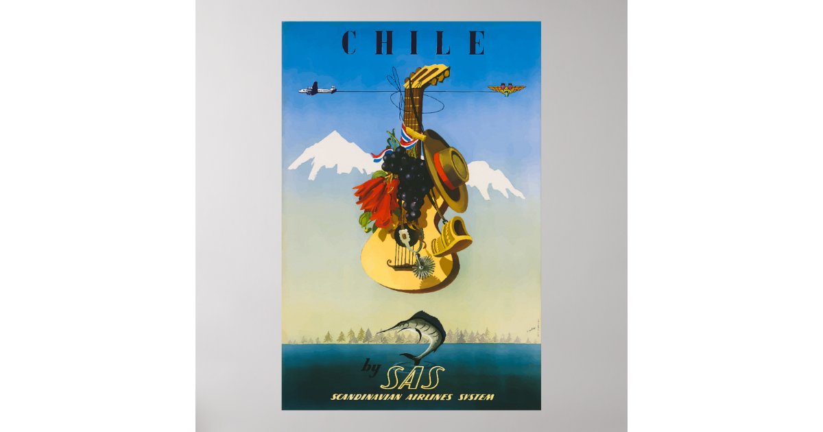 Chile Vintage Travel Poster | Zazzle