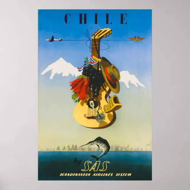 Chile Vintage Travel Poster | Zazzle