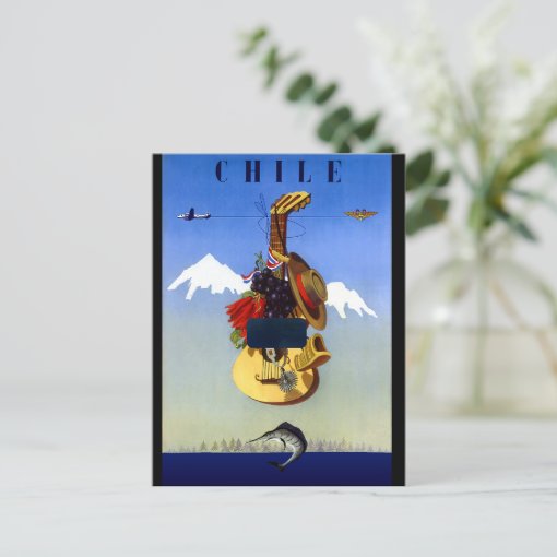 Chile Vintage Travel Poster Postcard | Zazzle