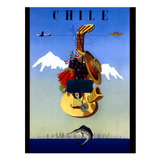 Chile Vintage Travel Poster Postcard | Zazzle.com