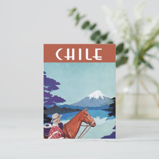 Chile vintage travel poster postcard | Zazzle