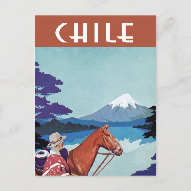 Chile vintage travel poster postcard | Zazzle