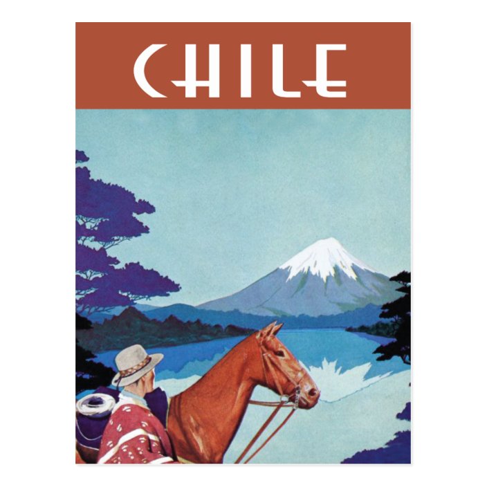 Chile vintage travel poster postcard | Zazzle.com