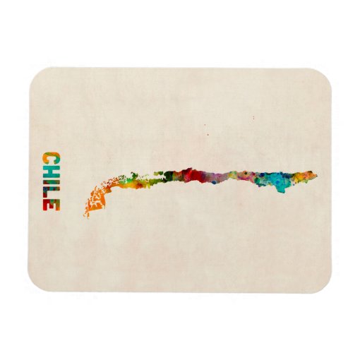 Chile Watercolor Map Magnet | Zazzle