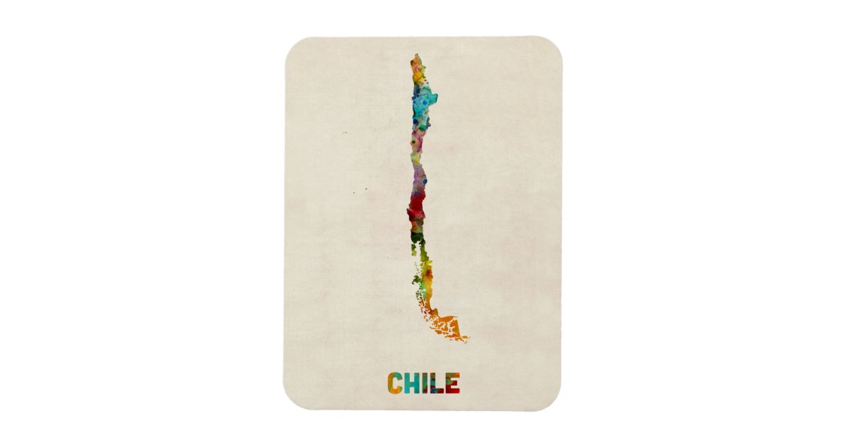 Chile Watercolor Map Magnet | Zazzle
