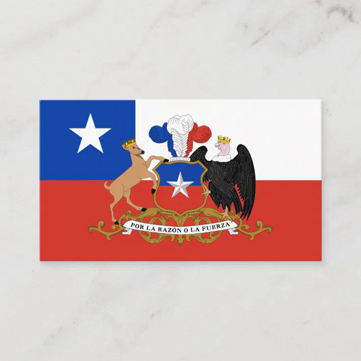Chilean Flag & Coat of Arms, Flag of Chile Business Card | Zazzle