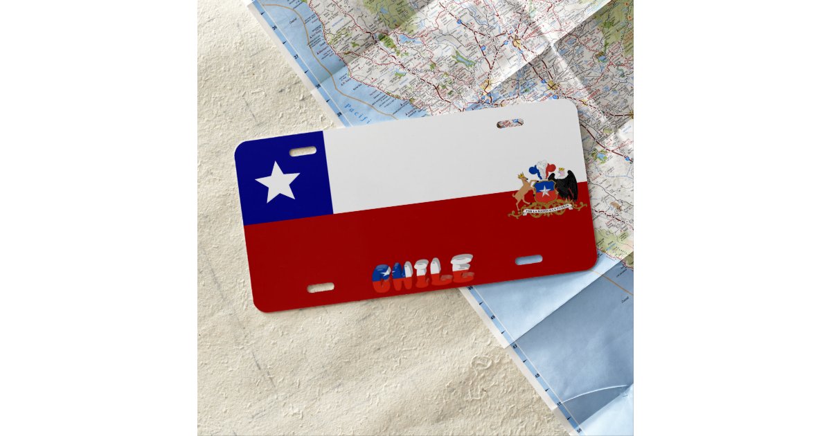 Chilean flag license plate | Zazzle