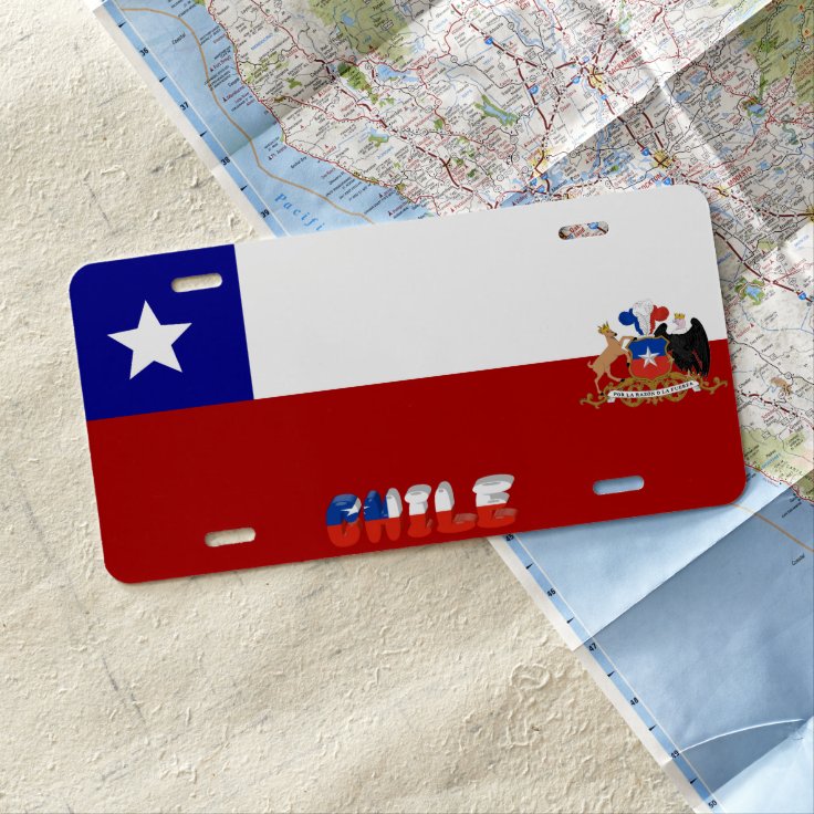 Chilean flag license plate | Zazzle