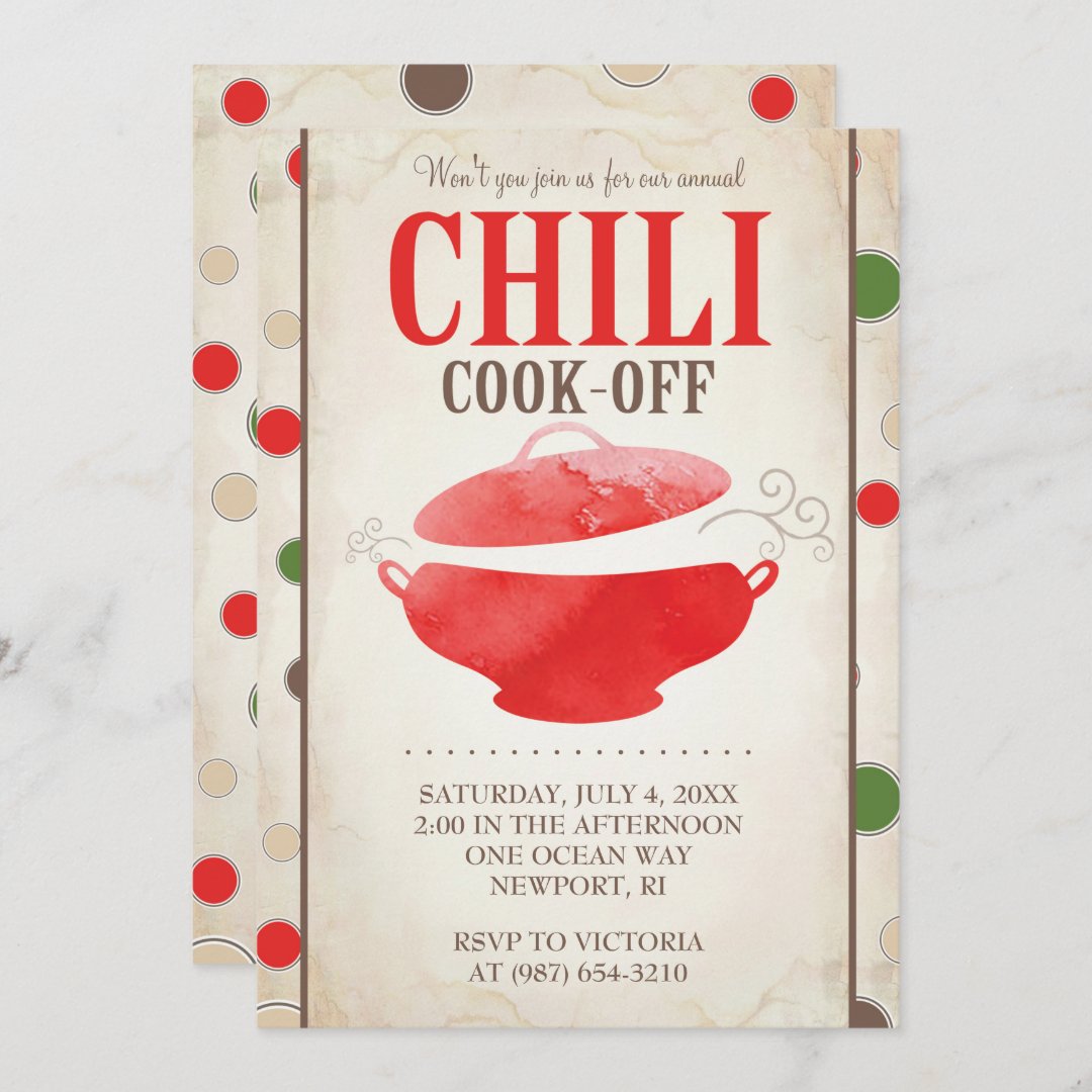 Chili Contest Invitations ~ BBQ Invite | Zazzle