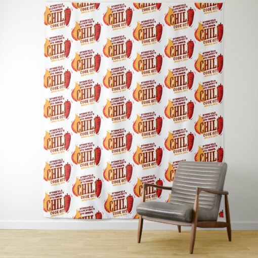 Chili Cook Off | BBQ Contest Step and Repeat Tapestry | Zazzle