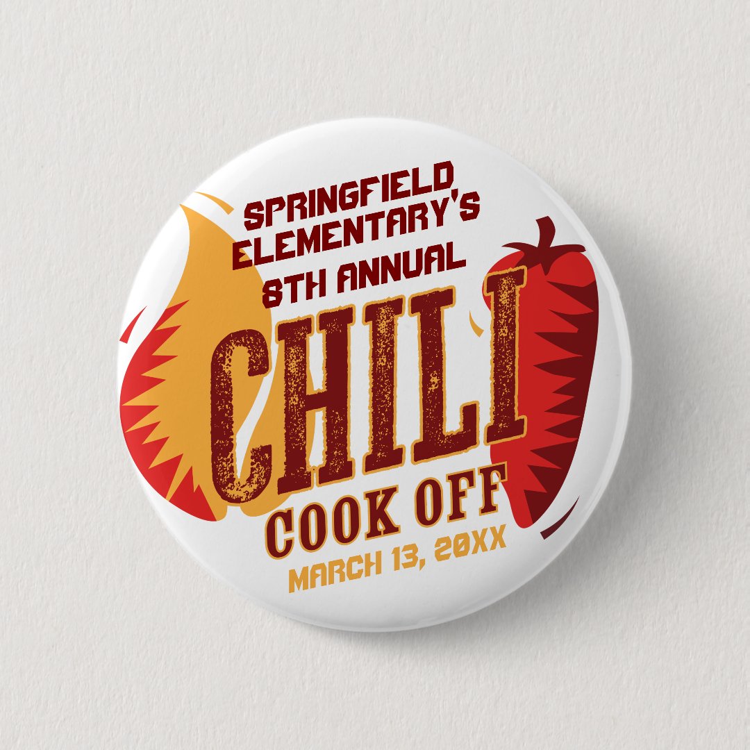 Chili Cook Off | BBQ Cookout Contest Button | Zazzle